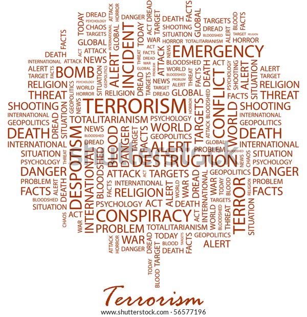 Terrorism Word Collage On White Background Stock Vector (Royalty Free ...