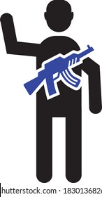 Terrorist Avatar Concept Man Waving Hand Stock Vector (Royalty Free ...