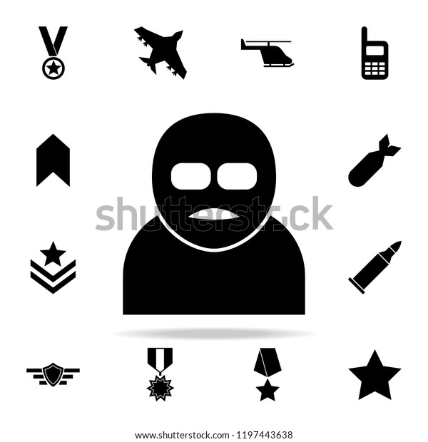 Terrorist Icon Army Icons Universal Set: vector de stock (libre de ...