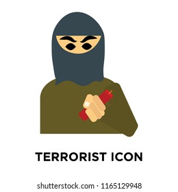 Terrorist Icon Vector Isolated On White Stock Vector (Royalty Free ...