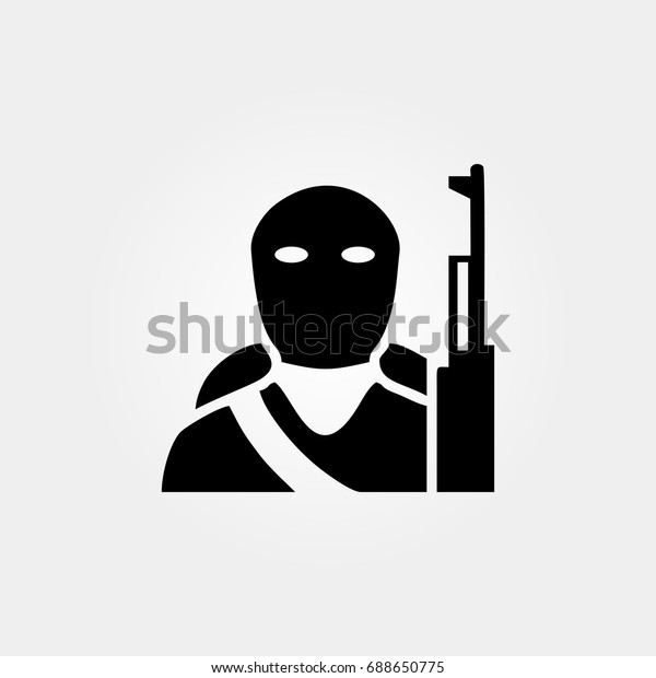 Terrorist Icon Vector Sign Symbol On Stock Vector (Royalty Free) 688650775