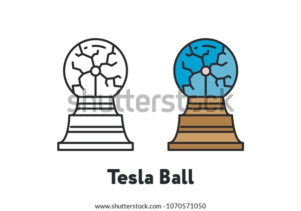 Tesla Ball Electric Lightning Minimal Color Stock Vector (Royalty Free ...