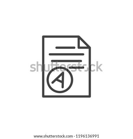 Test Result Paper Outline Icon Linear Stock Vector (Royalty Free ...