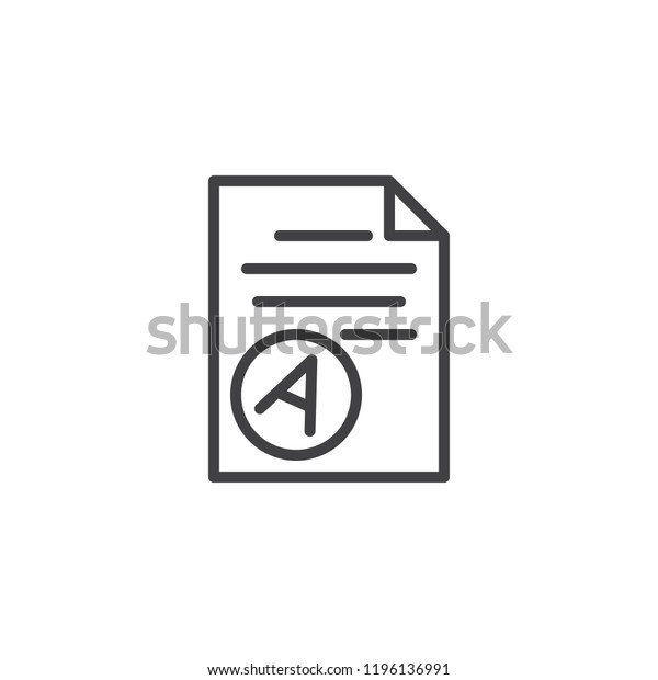 Test Result Paper Outline Icon Linear Stock Vector (Royalty Free ...