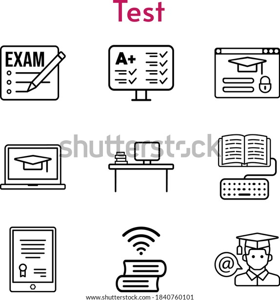Test Set Included Exam Tablet Studentlaptop Stock Vector (Royalty Free ...