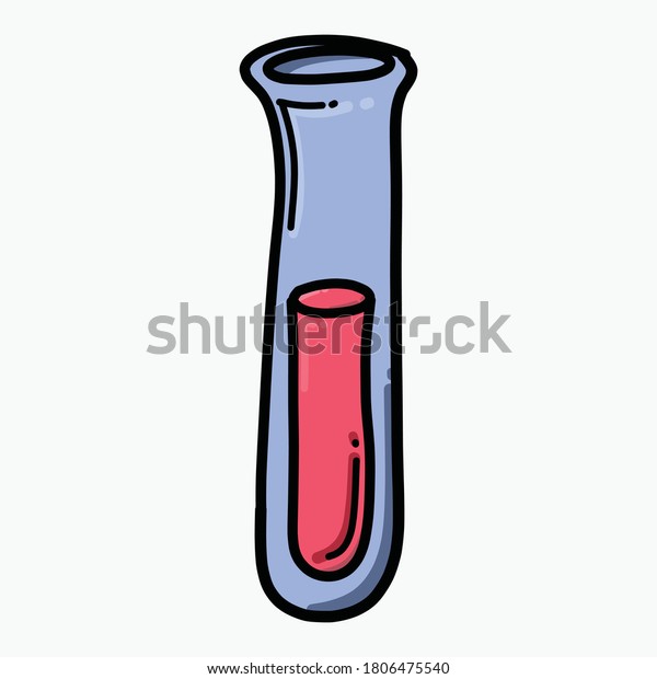 Test Tube Doodle Color Vector Icon Stock Vector (Royalty Free ...
