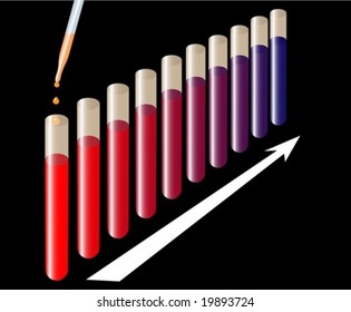 Test Tubes Color Changing Reaction Going Stock Vector (Royalty Free ...
