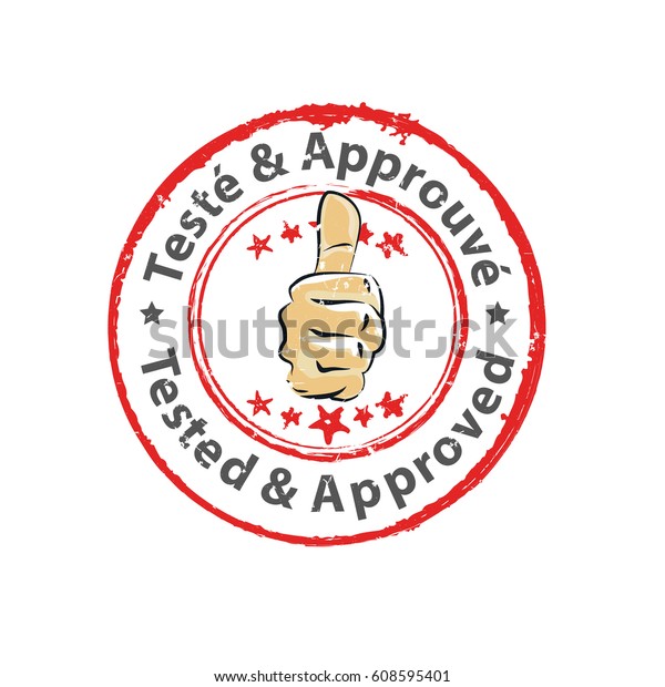 Tested Approved Stamp 2 Languages English Stock Vector (Royalty Free ...