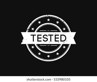 Tested Stamp Mark White On Black Stock Vector (Royalty Free) 533980105 ...