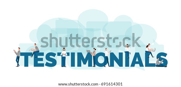 Testimonials Concept Vector Illustration People Using Stock Vector ...