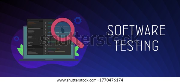 Testing Software Horizontal Banner Concept Program Stock Vector ...