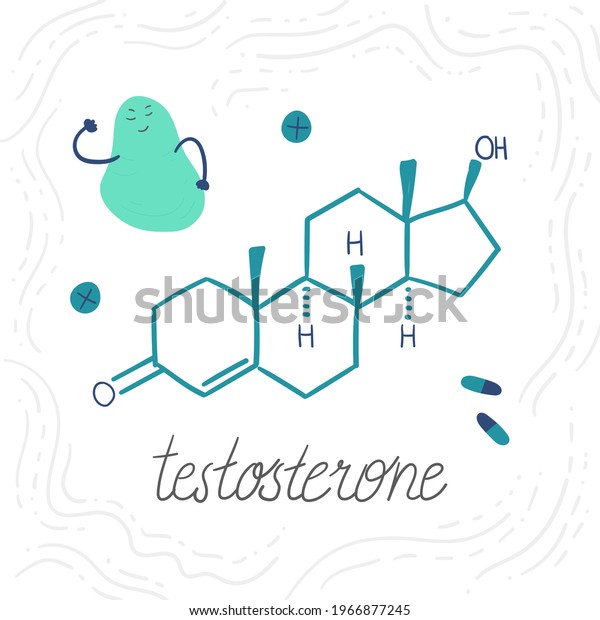 Testosterone Chemical Formula Male Sex Hormone Stock Vector Royalty