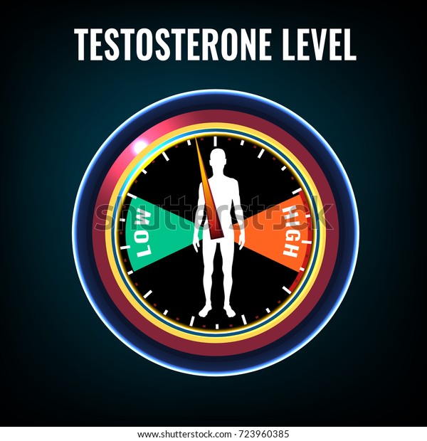 Testosterone Deficiency Concept Low High Level: stockvector ...