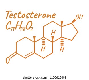 Testosterone Label Icon Chemical Formula Structure Stock Vector ...