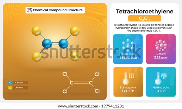 Tetrachloroethylene Properties Chemical Compound Structure Stock Vector ...