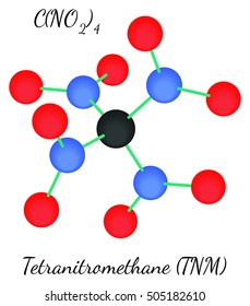 Tetranitromethane Cn4o8 Molecule Isolated On White Stock Vector ...