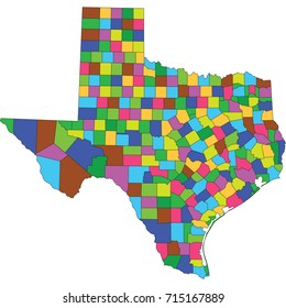 Colorful Texas Political Map Clearly Labeled: vector de stock (libre de ...