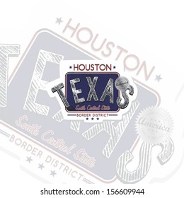 Texas America Emblem Label Badge Red Stock Illustration 524361838 ...