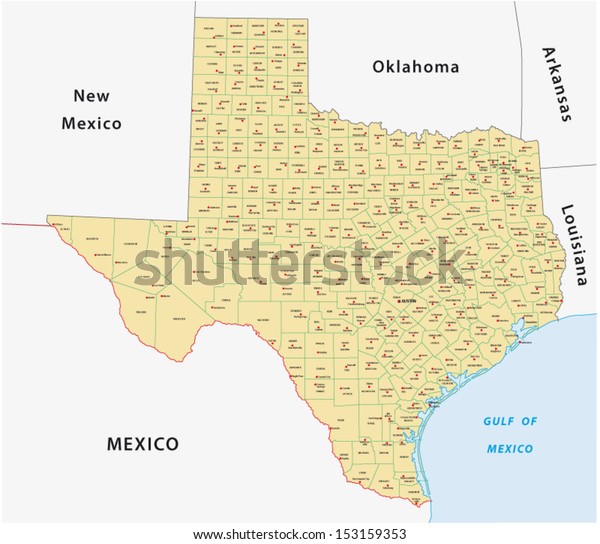 Stock vektor „Texas County Map“ (bez autorských poplatků) 153159353