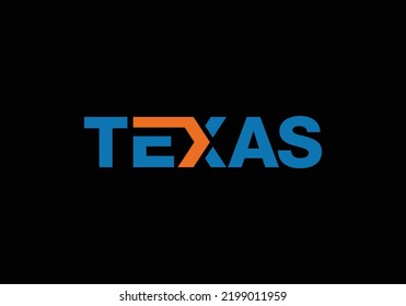 Texas Creative Modern Wordmark Logo Design Stock Vector (Royalty Free ...
