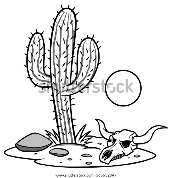 Texas Desert Illustration Stock Vector (Royalty Free) 565532947
