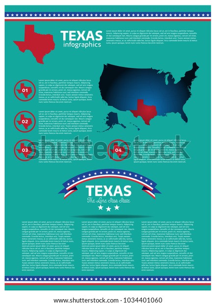 Texas Infographic Concept Map Lone Star Stock Vector (Royalty Free ...