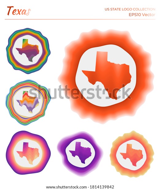 Texas Logo Collection Colorful Logo Us Stock Vector (Royalty Free ...