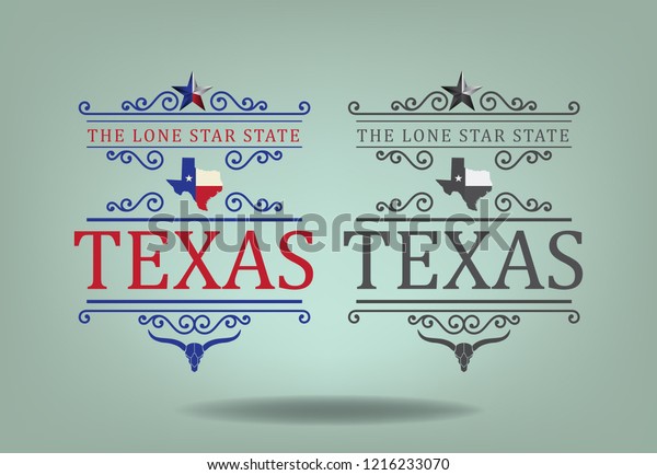 Texas Logo Concept Design Small Map Stock Vector (Royalty Free) 1216233070