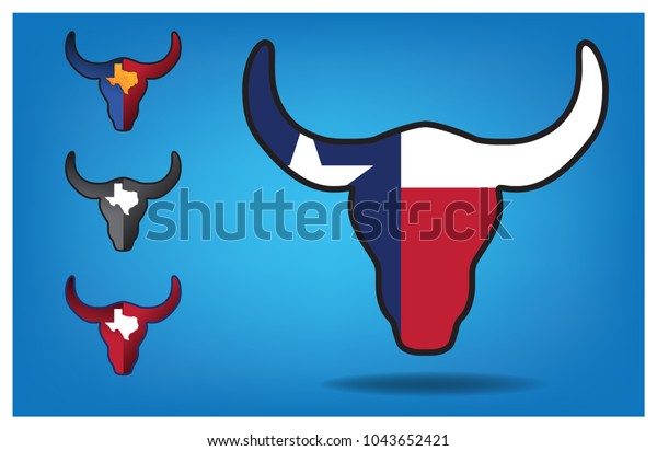 Texas Longhorn Map Vector Eps 10 Stock Vector (Royalty Free) 1043652421 ...