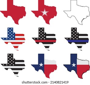 Texas Map Isolated On White Background Stock Vector (Royalty Free ...