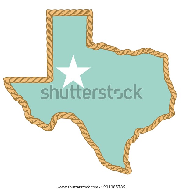 Texas Map Lasso Rope Frame Symbol Stock Vector (Royalty Free ...