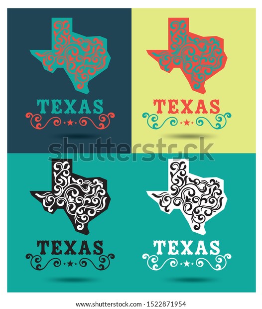 Texas Map Logo Design Concept Vector: vector de stock (libre de ...