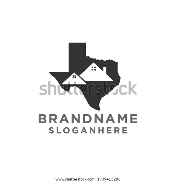 Texas Map Logo Home House Logo Stock Vector (Royalty Free) 1909413286 ...