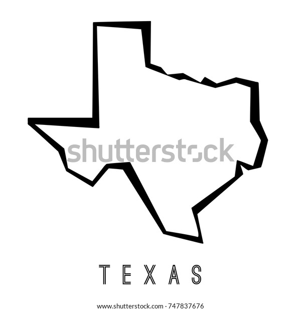 Texas Map Outline Us State Shape Stock Vector (Royalty Free) 747837676
