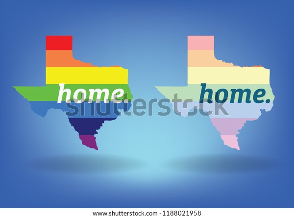 Texas Map Rainbow Colors Word Home Stock Vector (Royalty Free ...