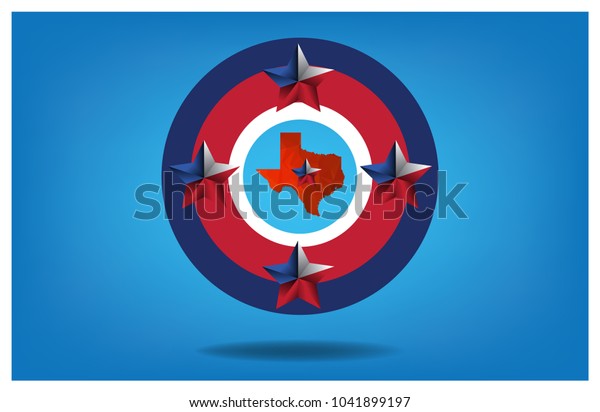 Texas Map Star Vector Eps 10 Stock Vector (Royalty Free) 1041899197 ...