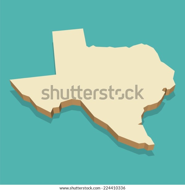 Texas Map Vector Three Dimensional Stock Vector (Royalty Free ...