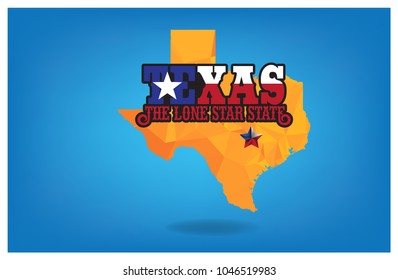 Texas Nickname Lone Star State Map: Stock-Vektorgrafik (Lizenzfrei ...