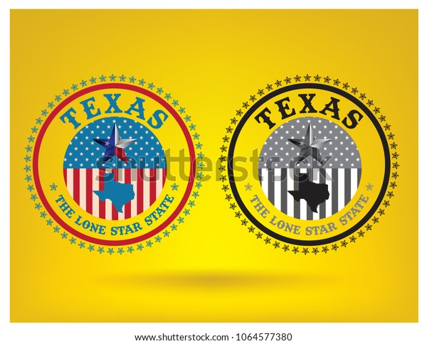 Texas Nickname Lone Star State Map Stock Vector (Royalty Free ...