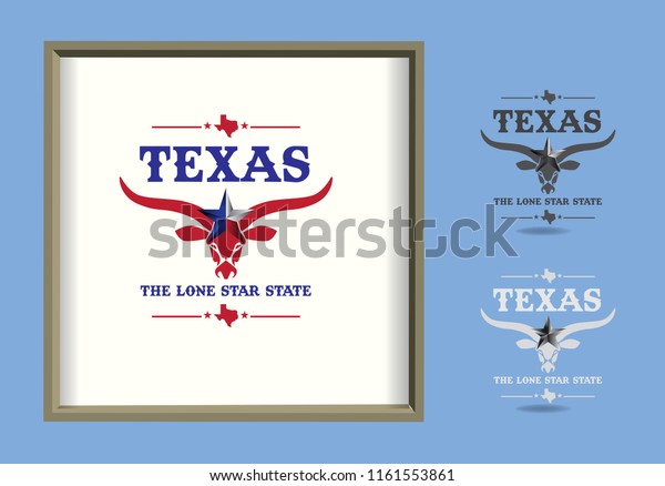 Texas Nickname Lone Star State Longhorn Stock Vector (Royalty Free ...