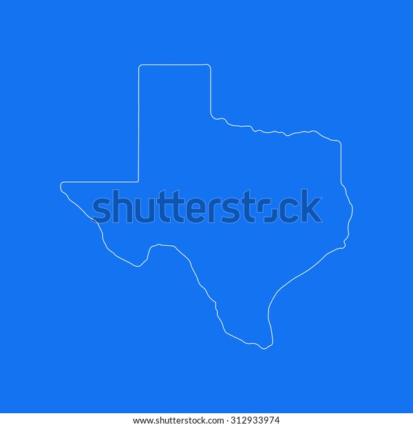 Texas Outline Map Stroke Line Style Stock Vector (Royalty Free ...