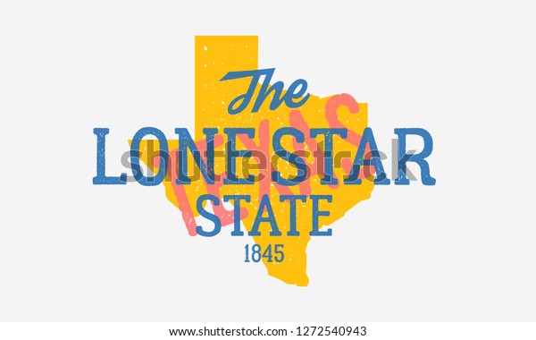 Texas Poster Logo Lone Star State Stock Vector (Royalty Free) 1272540943