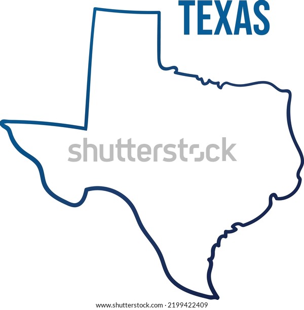 Texas State Outline Blue Gradient Map: เวกเตอร์สต็อก (ปลอดค่าลิขสิทธิ์ ...