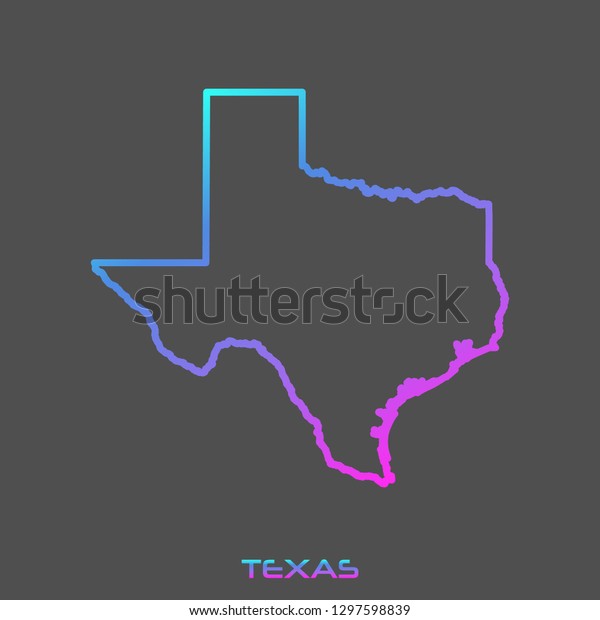 Texas Turquoise Pink Fluid Gradient Outline Stock Vector (Royalty Free ...