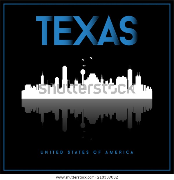 Texas Usa Skyline Silhouette Vector Design Stock Vector (Royalty Free ...