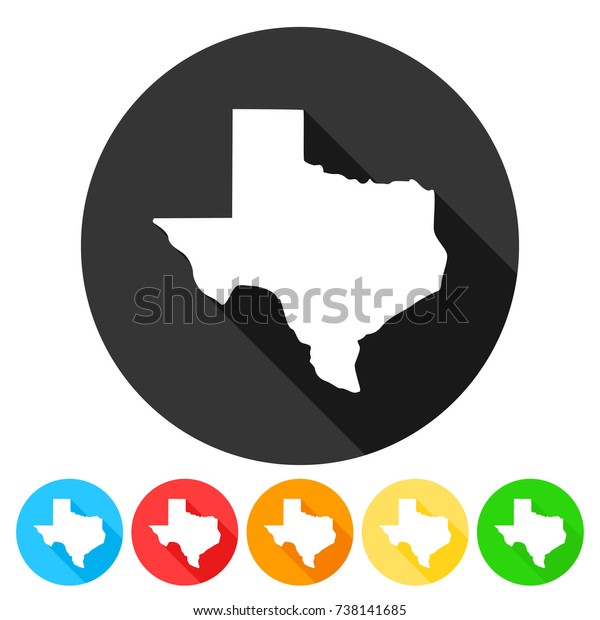 Texas Usa Symbol Icon Round Flat Stock Vector (Royalty Free) 738141685