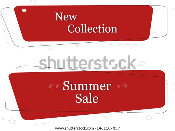 Text Banner Flat Design Set Isolated Stock Vector (Royalty Free) 1461187859