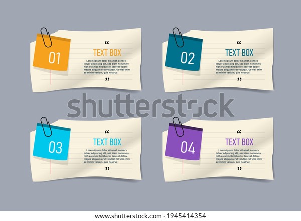 Text Box Design Note Papers Infographic Stock Vector (Royalty Free ...