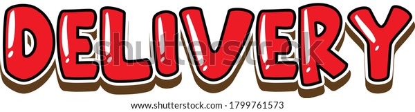 Text Delivery Banner On White Background Stock Vector (Royalty Free ...