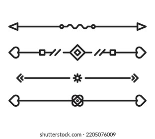 Text Dividers Separators Line Art Illustration Stock Vector (Royalty ...